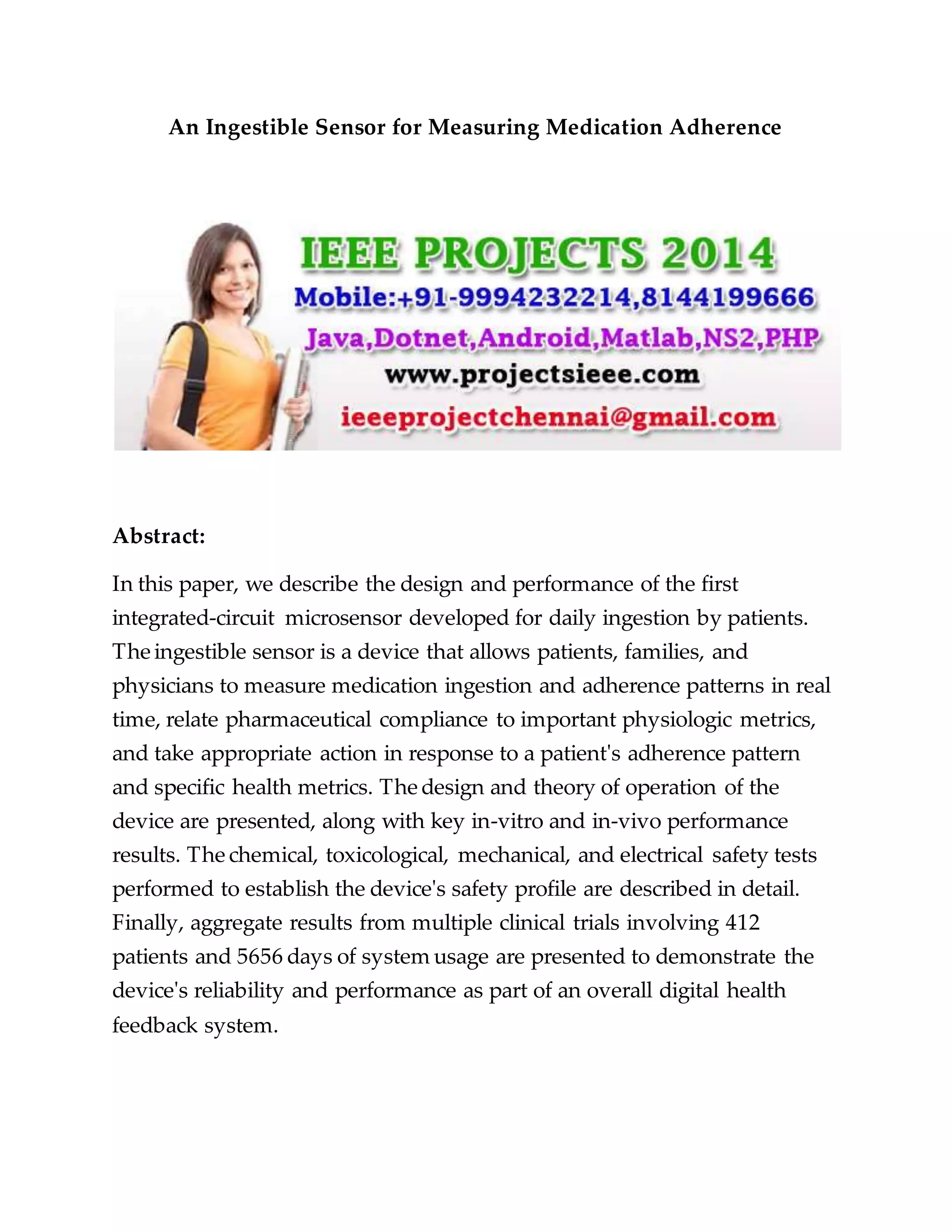 An ingestible sensor for measuring medication adherence | DOCX