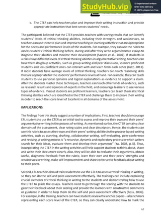 An Initial Development Of An Analytic Rubric For Assessing Critical Thinking In English ...