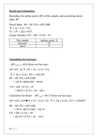 Aniline point determination by-diar ismail | DOCX