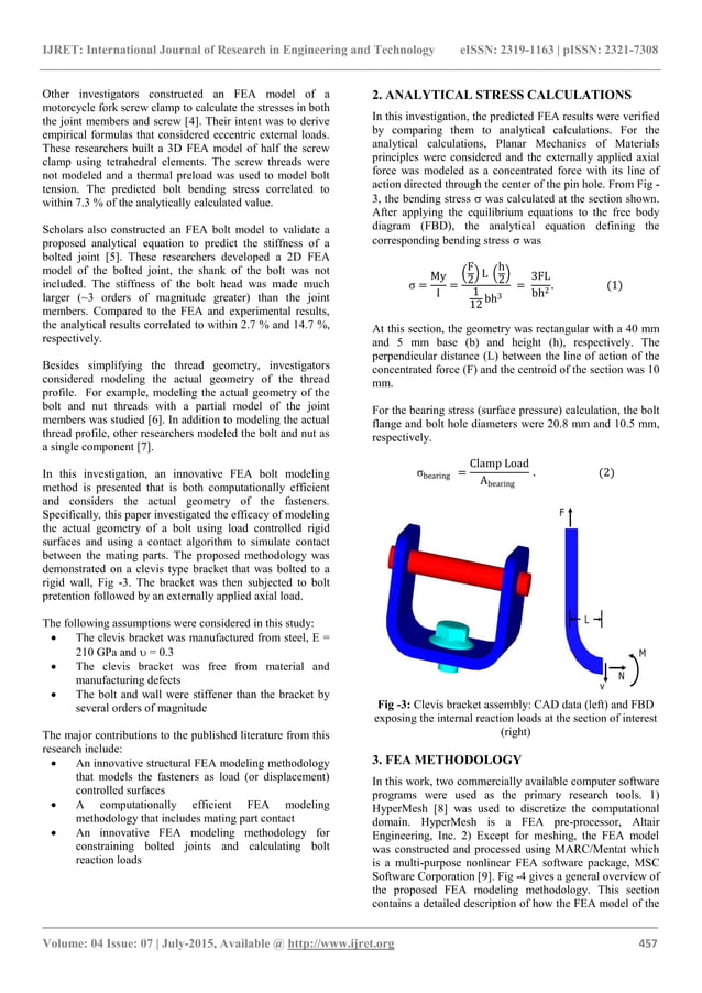 An innovative fea methodology for modeling fasteners | PDF