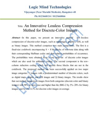 An innovative lossless compression method for discrete color images ...
