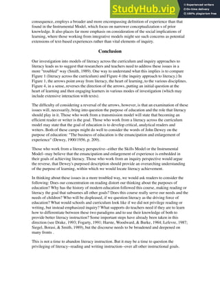 An Inquiry Model For Literacy Across The Curriculum | PDF