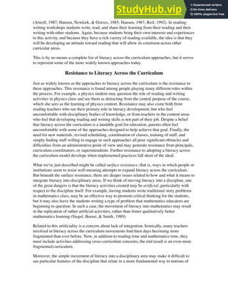 An Inquiry Model For Literacy Across The Curriculum | PDF