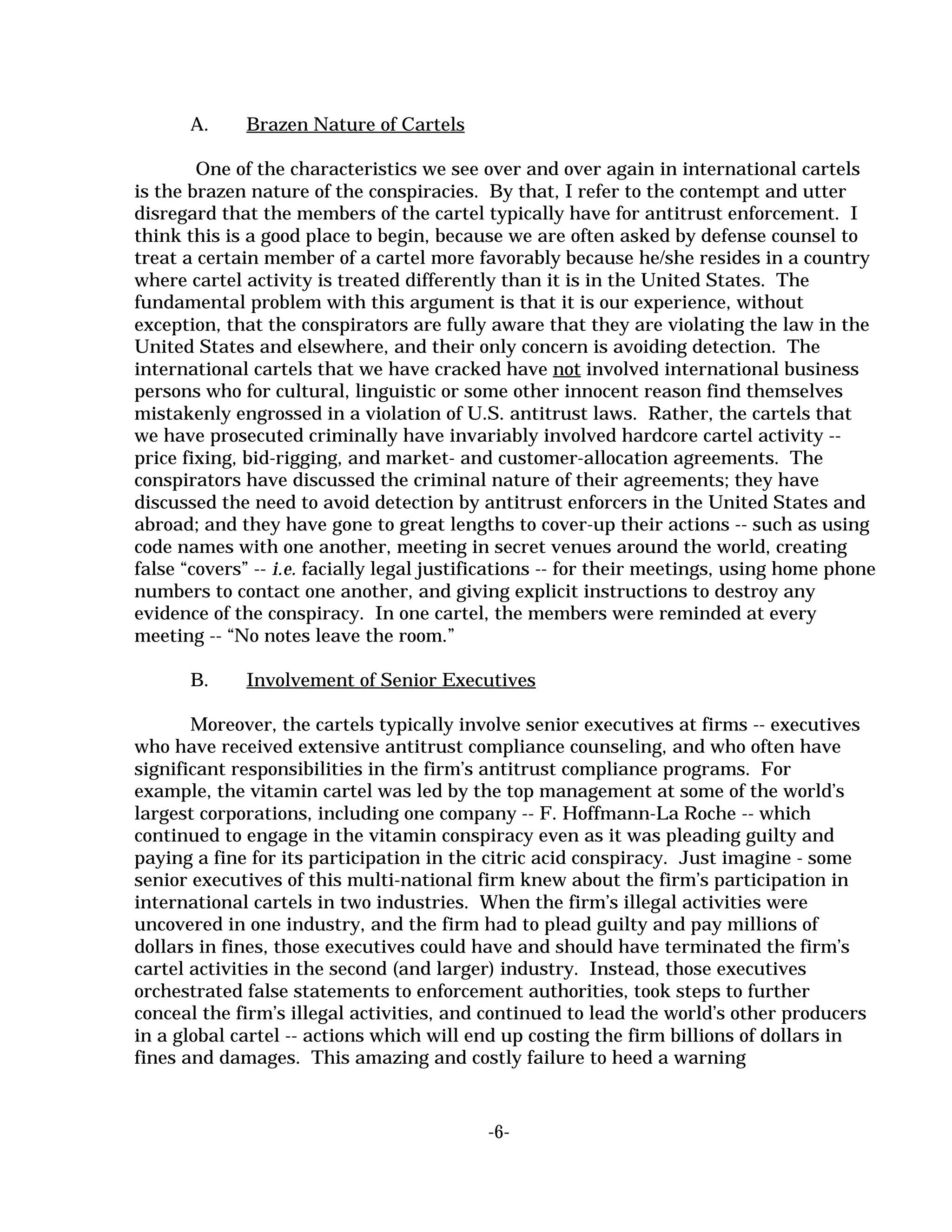 An inside look at a cartel at work common characteristics of international cartels | PDF