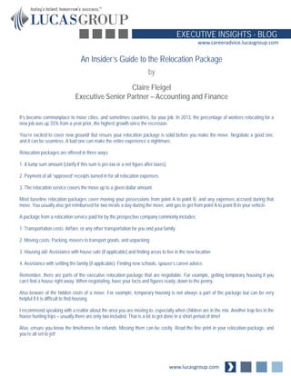 An Insiders Guide to the Relocation Package | PDF