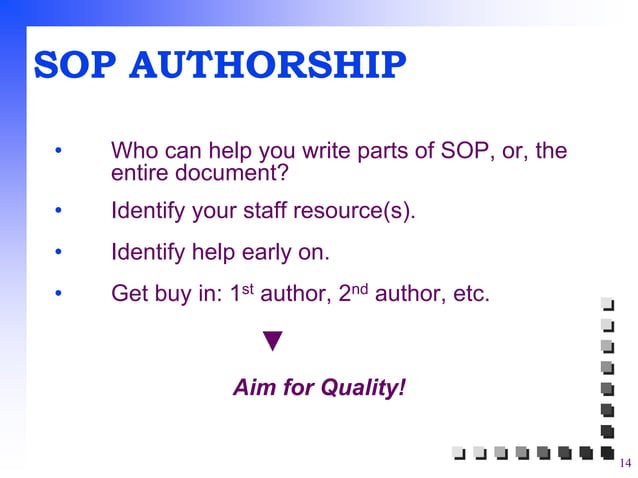 An insight into sop part ii | PPT