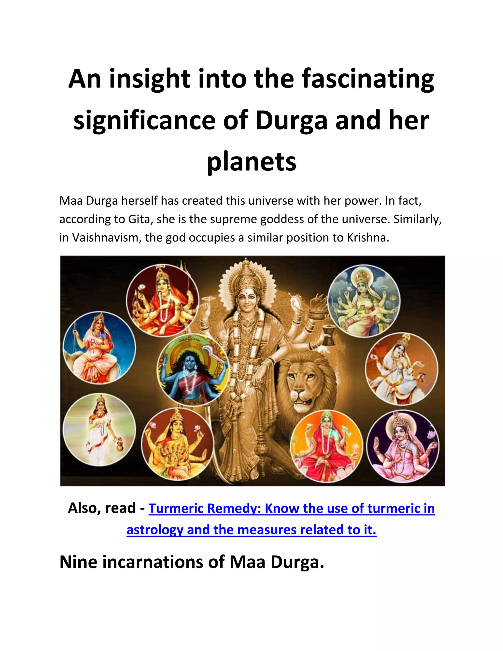 An insight into the fascinating significance of Durga and her planets.pdf