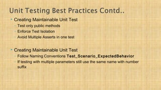 An insight to test driven development and unit testing | PPT