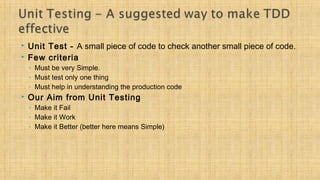 An insight to test driven development and unit testing | PPT