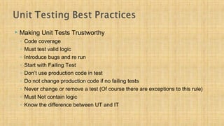 An insight to test driven development and unit testing | PPT