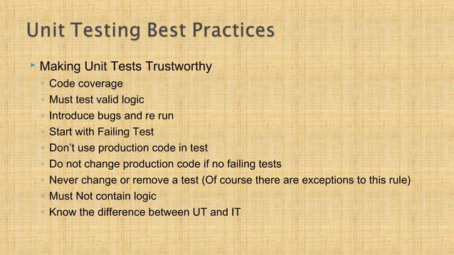 An insight to test driven development and unit testing | PPT