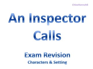 An Inspector Calls by J.B. Priestley - GCSE Exam Revision - Characters ...
