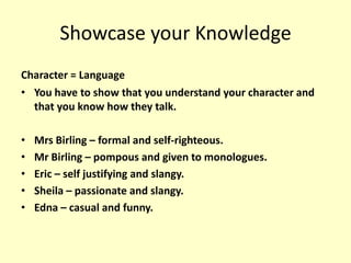 An inspector calls wjec speaking & listening-creating a monologue | PPTX