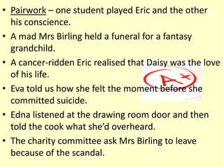 An inspector calls wjec speaking & listening-creating a monologue | PPT