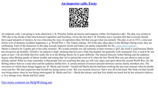 An Inspector Calls Essay | PPT