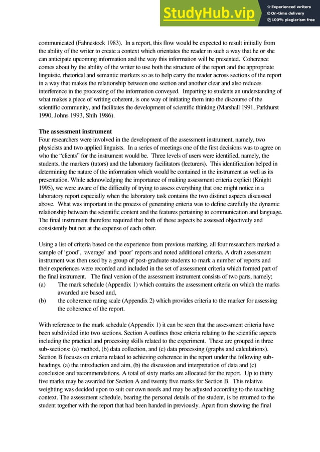 An Instrument For Assessing Writing-Intensive Physics Laboratory ...