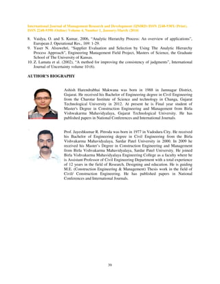 An integrated approach for enhancing ready mixed concrete utility using analytic hierarchy ...