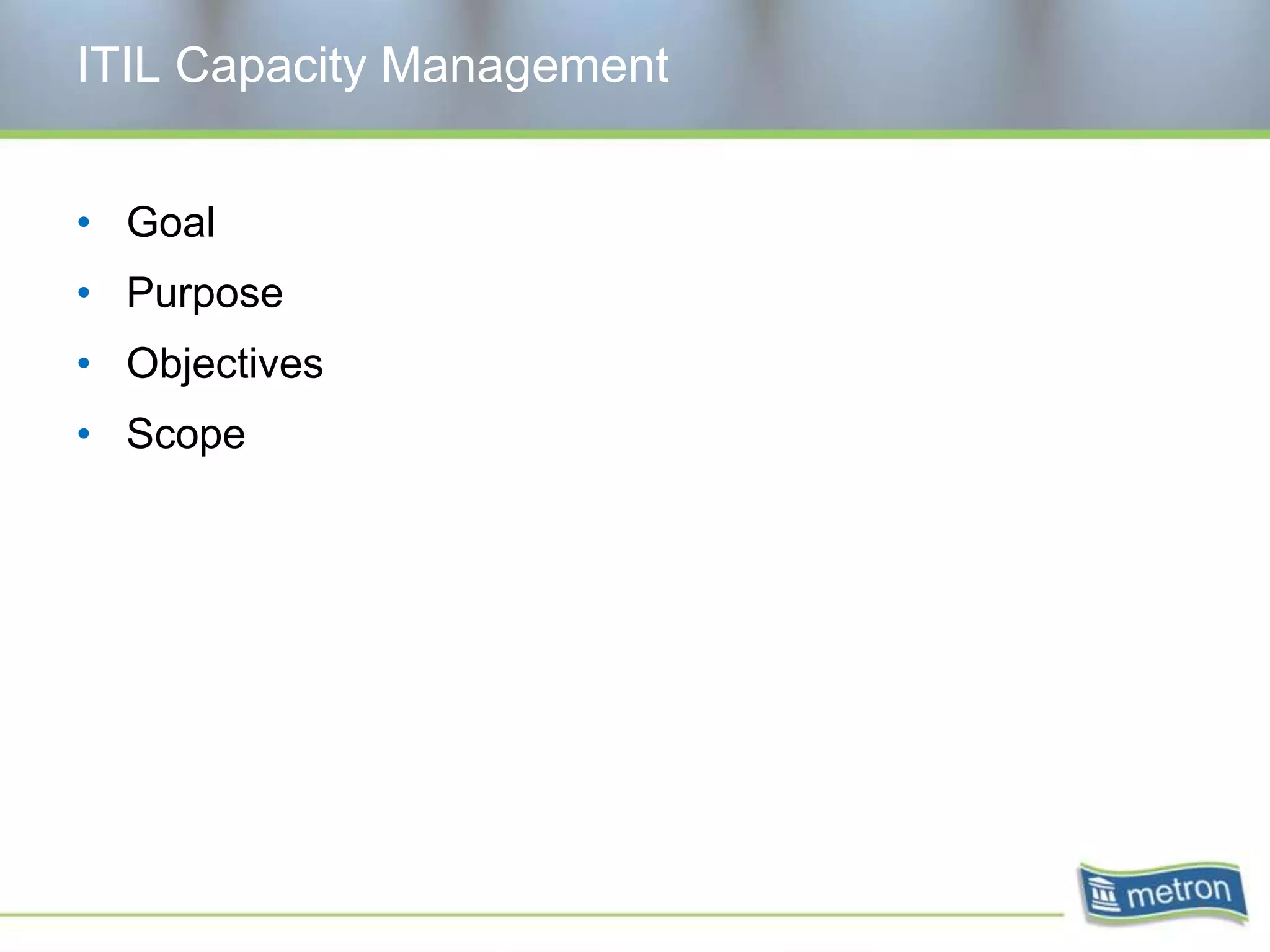 An Integrated Approach to ITIL Aligned Capacity Management | PPTX