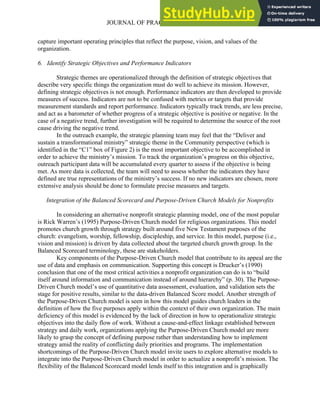 An Integrated Balanced Scorecard Strategic Planning Model For Nonprofit ...