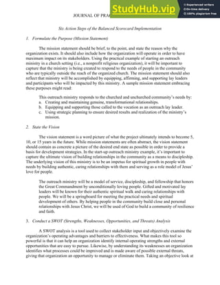 An Integrated Balanced Scorecard Strategic Planning Model For Nonprofit ...