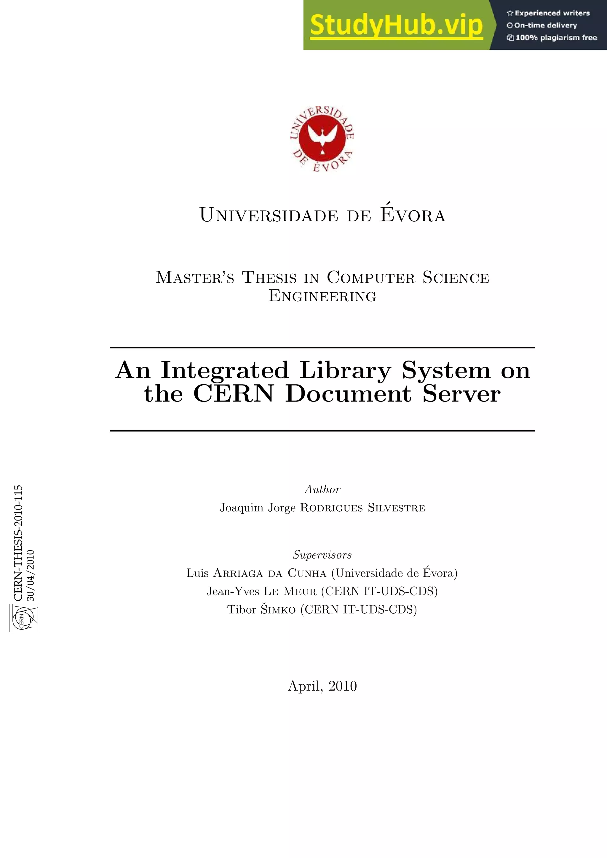 An Integrated Library System On The CERN Document Server | PDF | Databases | Computer Software ...