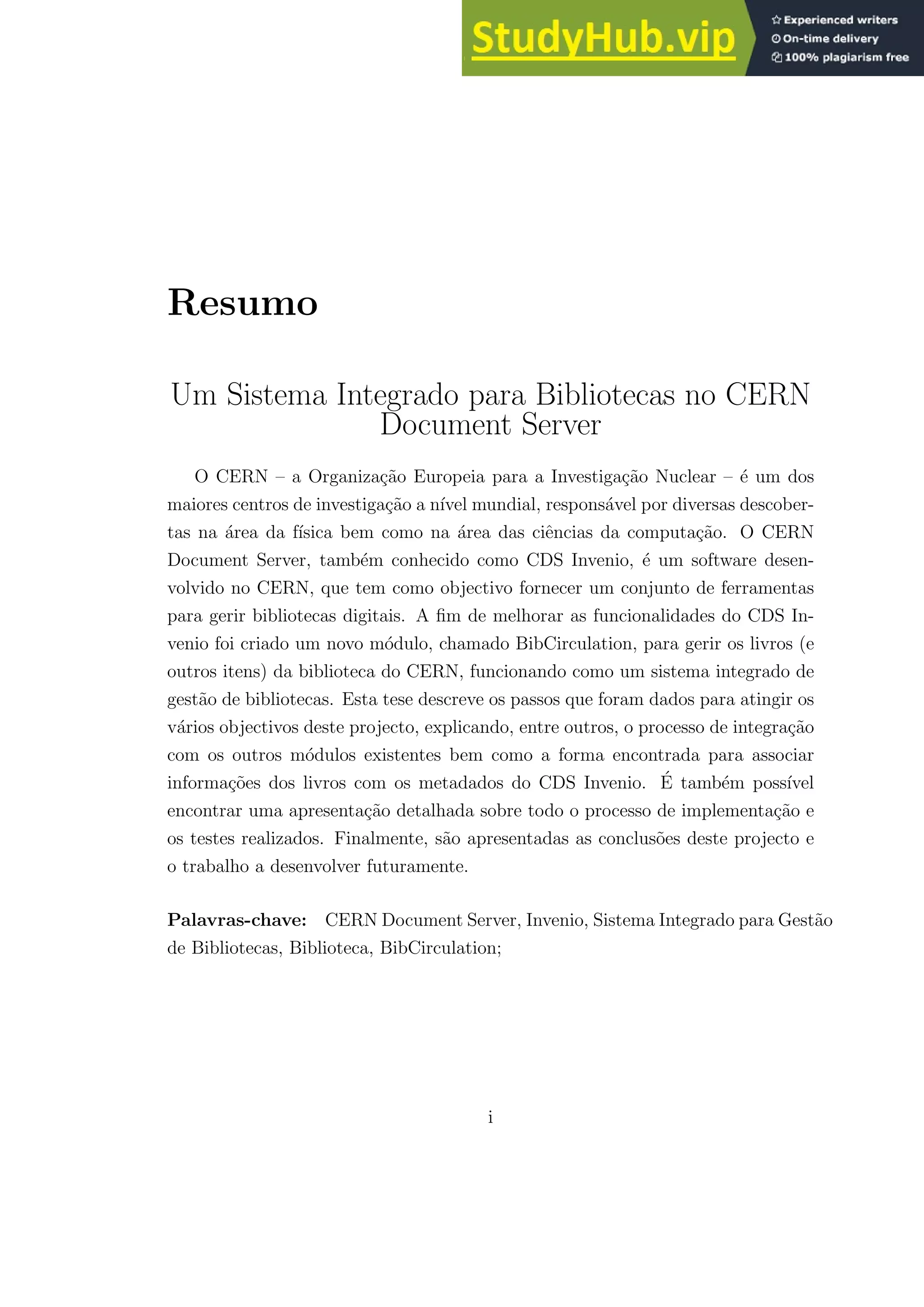 An Integrated Library System On The CERN Document Server | PDF