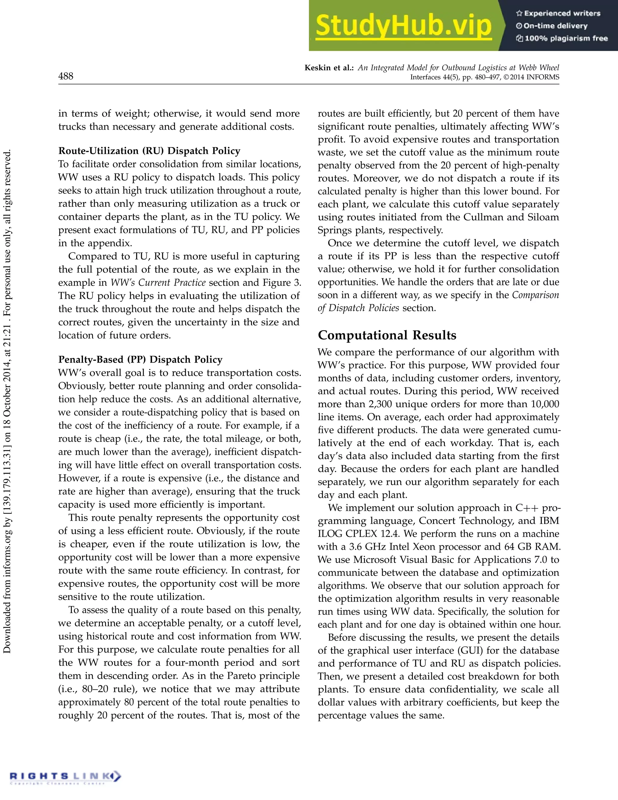 An Integrated Load-Planning Algorithm for Outbound Logistics at Webb ...