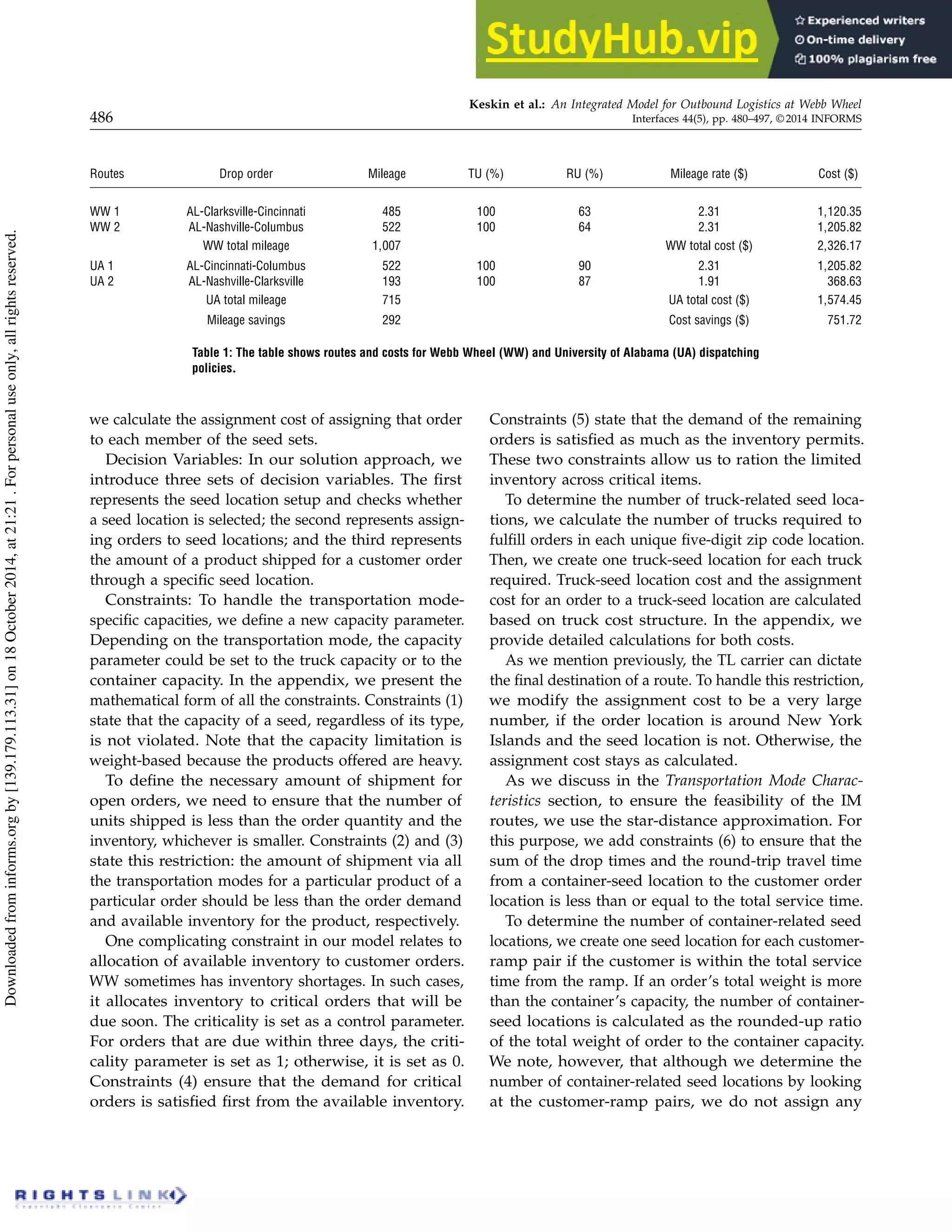 An Integrated Load-Planning Algorithm for Outbound Logistics at Webb ...