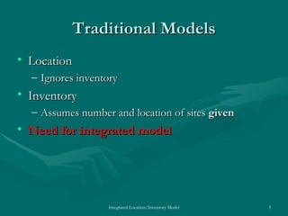 An Integrated Location Inventory Model | PPT