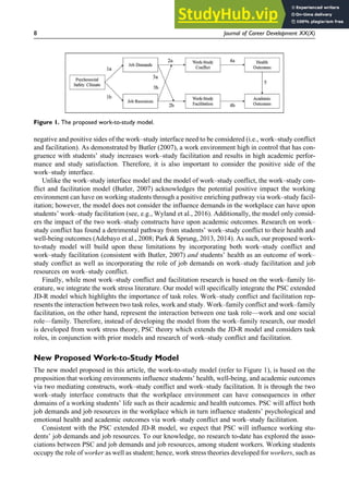 An Integrated Model Of Work-Study Conflict And Work-Study Facilitation ...