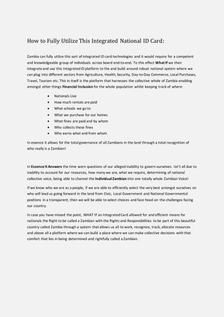 An Integrated national ID System | DOCX