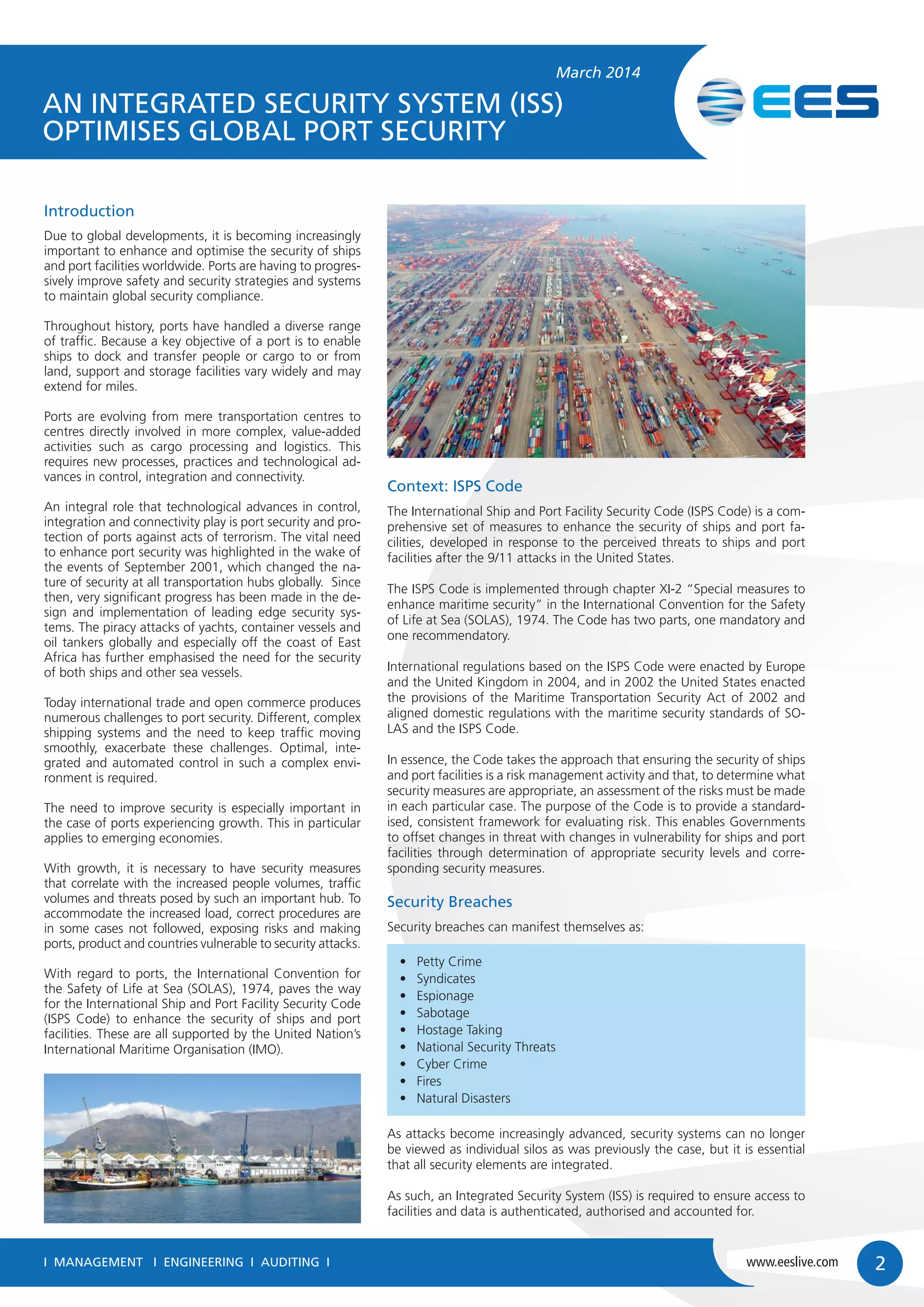 An Integrated Security System Optimises Global Port Security | PDF