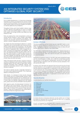 An Integrated Security System Optimises Global Port Security | PDF