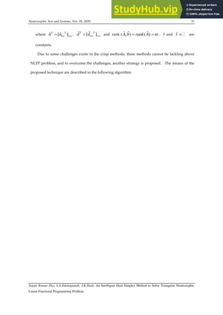 An Intelligent Dual Simplex Method To Solve Triangular Neutrosophic Linear Fractional ...