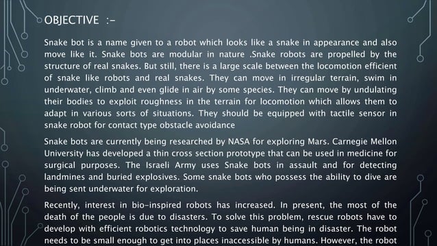 An intelligent snake-bot.pptx | Reptiles | Pets