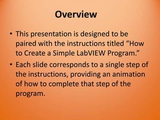 An Interactive Guide to Creating a Simple LabVIEW Program | PPT