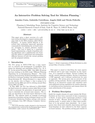 An Interactive Problem Solving Tool For Mission Planning | PDF | Data Storage and Warehousing ...