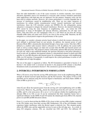 An Intercell Interference Coordination Scheme in LTE Downlink Networks based on User Priority ...