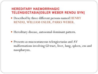 A Case of Osler-Rendu-Weber syndrome | PPT