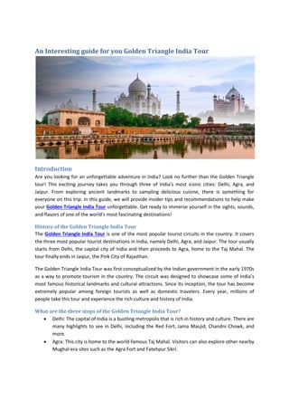 An Interesting guide for you Golden Triangle India Tour.pdf