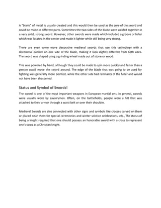 An Interesting Introduction to Medieval Swords! | PDF