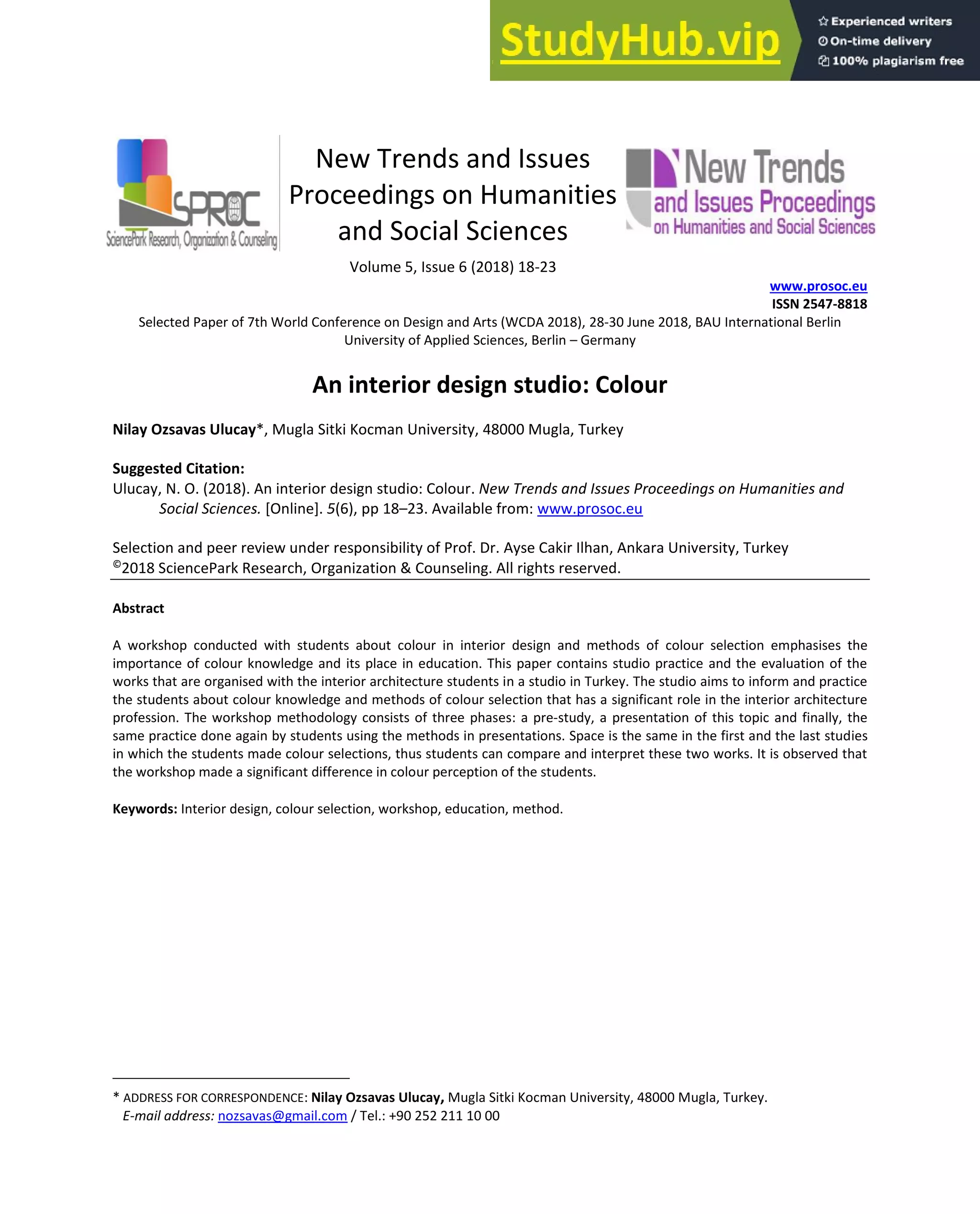 An Interior Design Studio Colour | PDF