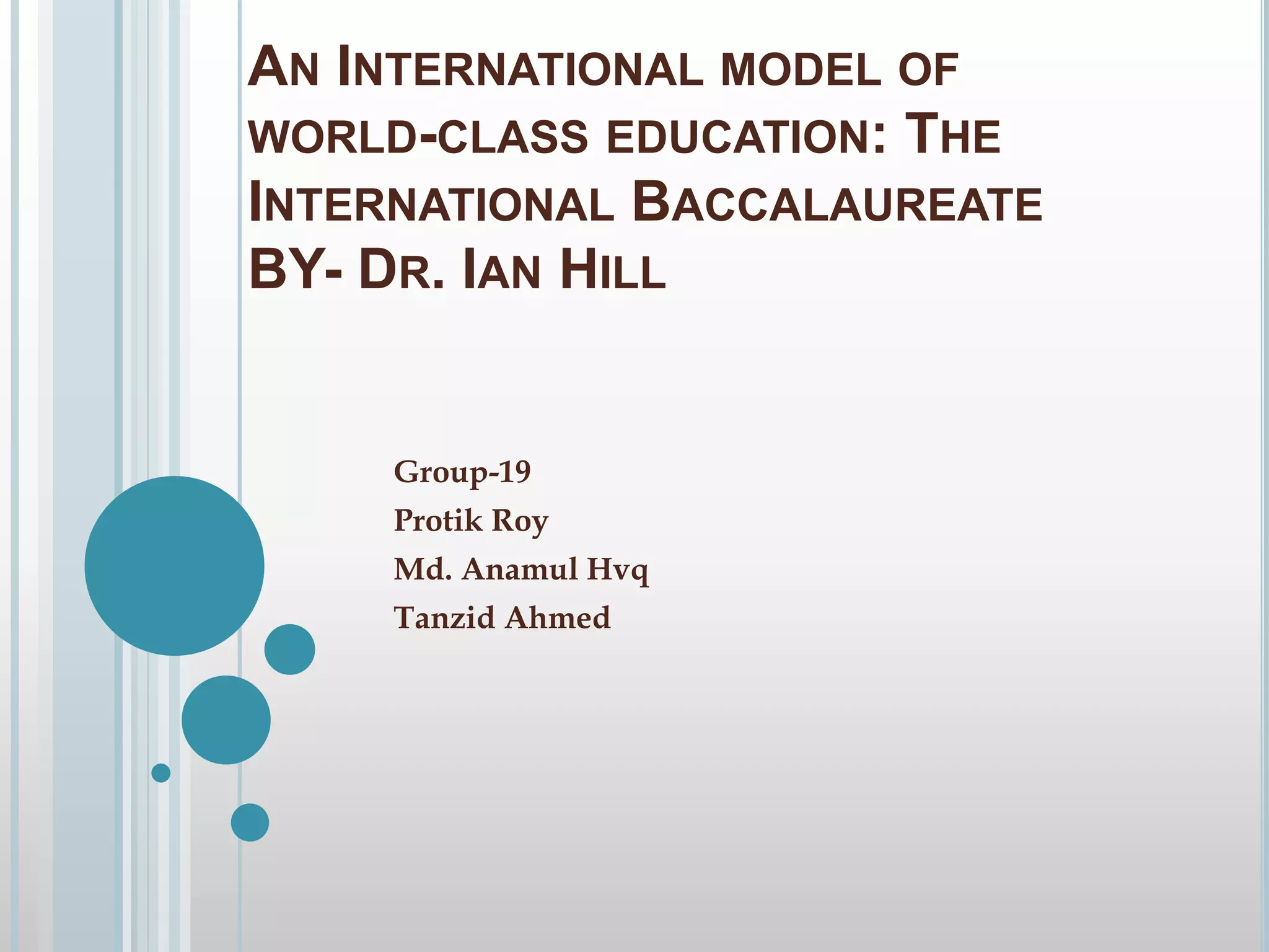 An international model of world class education | PPT