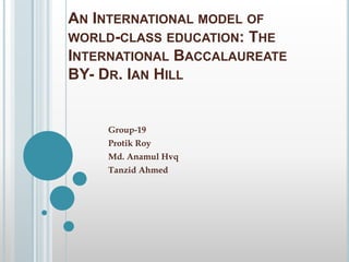 An international model of world class education | PPT