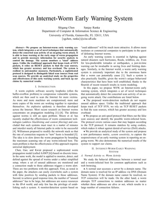 An internet worm early warning system | PDF