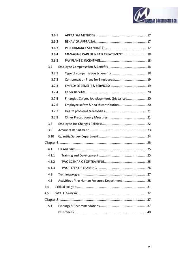 An internship report on a Construction Company | DOCX | Construction ...