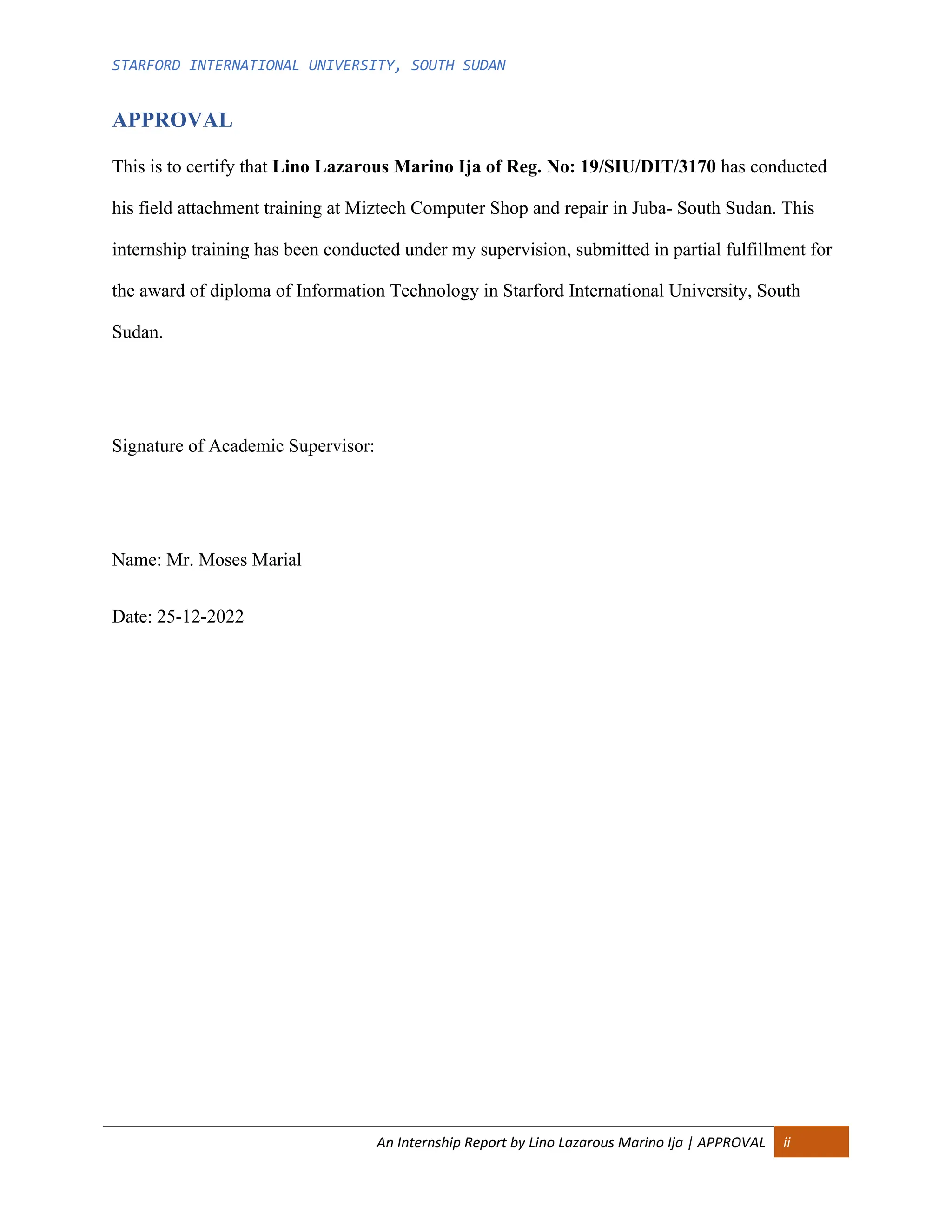 An Internship Report by Lino Lazarous Marino Ija.pdf