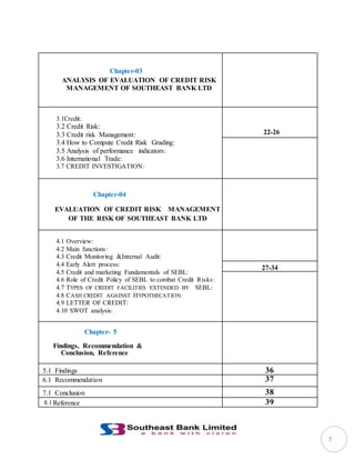 An internship report on evaluation of credit risk management | DOCX