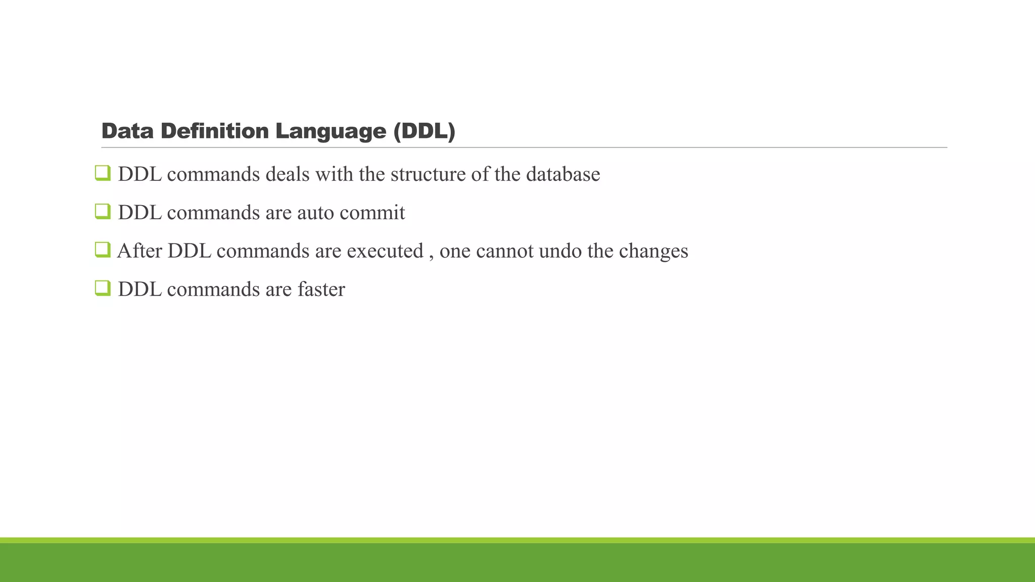 An intoduction to sql and its components | PPTX | Databases | Computer Software and Applications