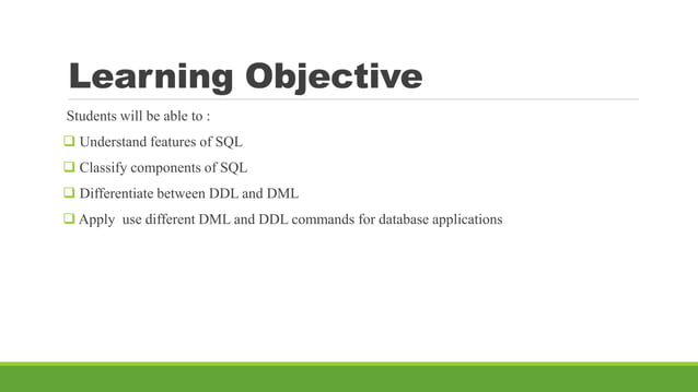 An intoduction to sql and its components | PPTX | Databases | Computer ...